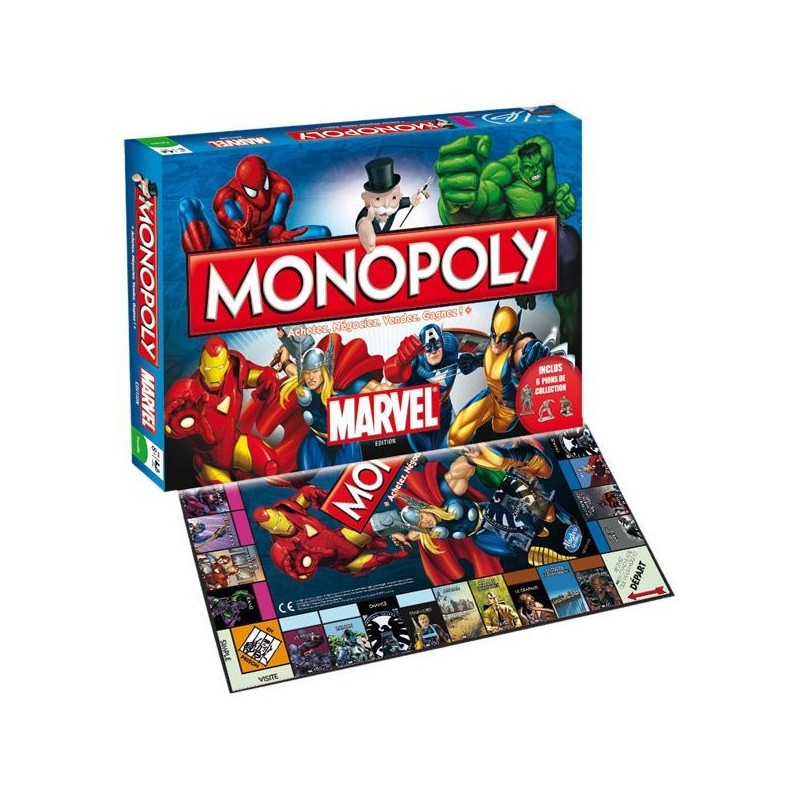 Acheter Monopoly Marvel - Boutique de jeux Variantes.