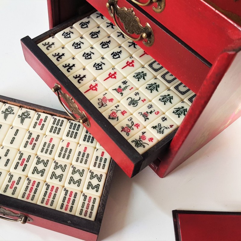 Mahjong Coffret à Tiroirs Traditionnel - Boutique de jeux Variantes Paris