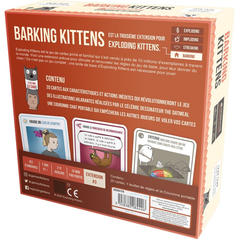 Acheter Barking Kittens - Extension Jeu de Cartes Exploding Kittens ...