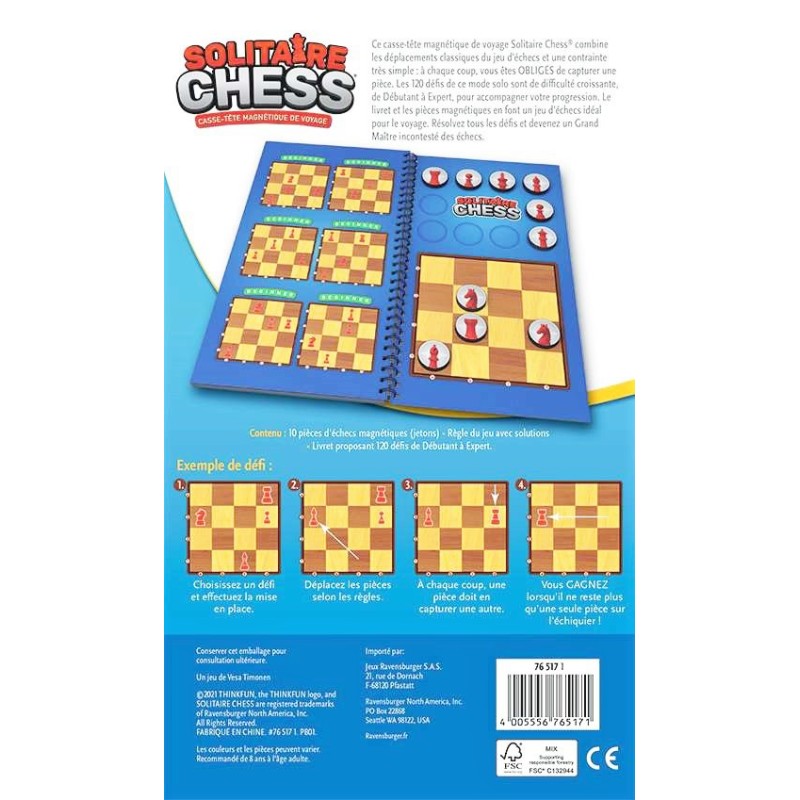Acheter Solitaire Chess - Jeu d'Echecs compact - Boutique Variantes ...