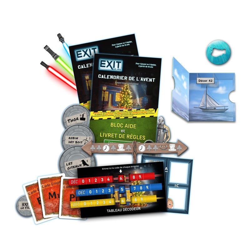 EXIT Calendrier de l'Avent 2025 : Disparation à Hollywood - Jeu de Société Escape Enigme ...